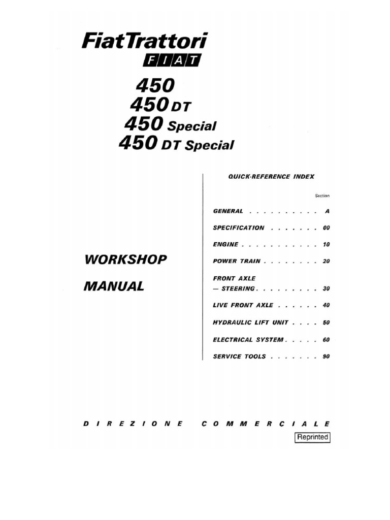 New Holland Fiat 450, 450S Service Repa... D Fiat 450 - PDF Download ...