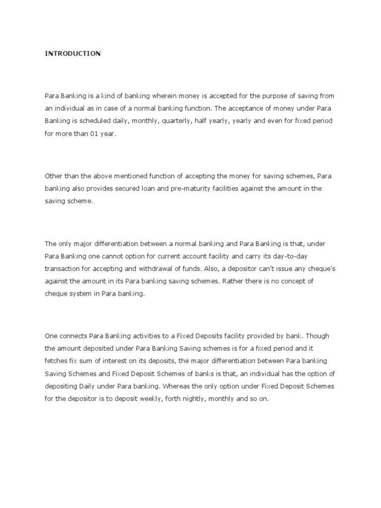 Para-Banking and Activities | PDF | Reserve Bank Of India | Mutual Funds