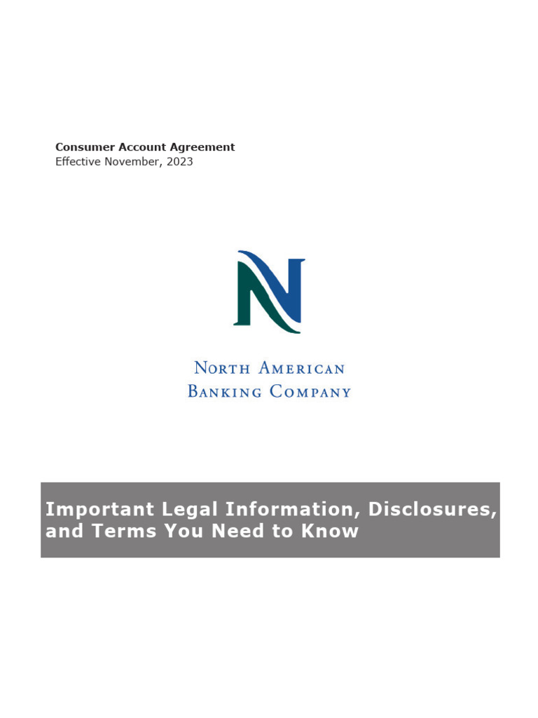 Consumer Account Agreement | PDF | Overdraft | Transaction Account