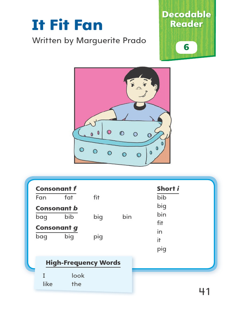 MV20 G1 Decodable Reader 06 It Fit Fan Booklet Web | PDF