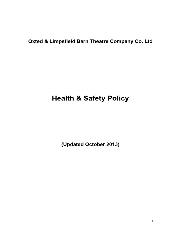 Health and Saftey Document | PDF | Occupational Safety And Health | Safety