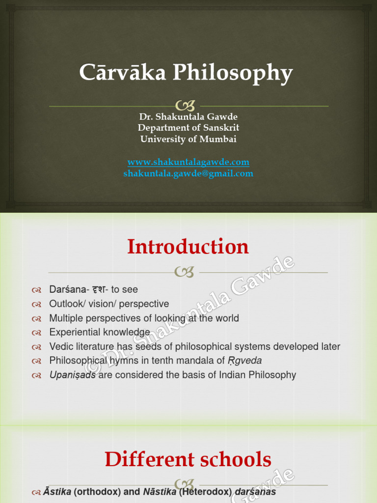 Charvaka Philosophy | PDF | Hindu Philosophy | Eastern Philosophy