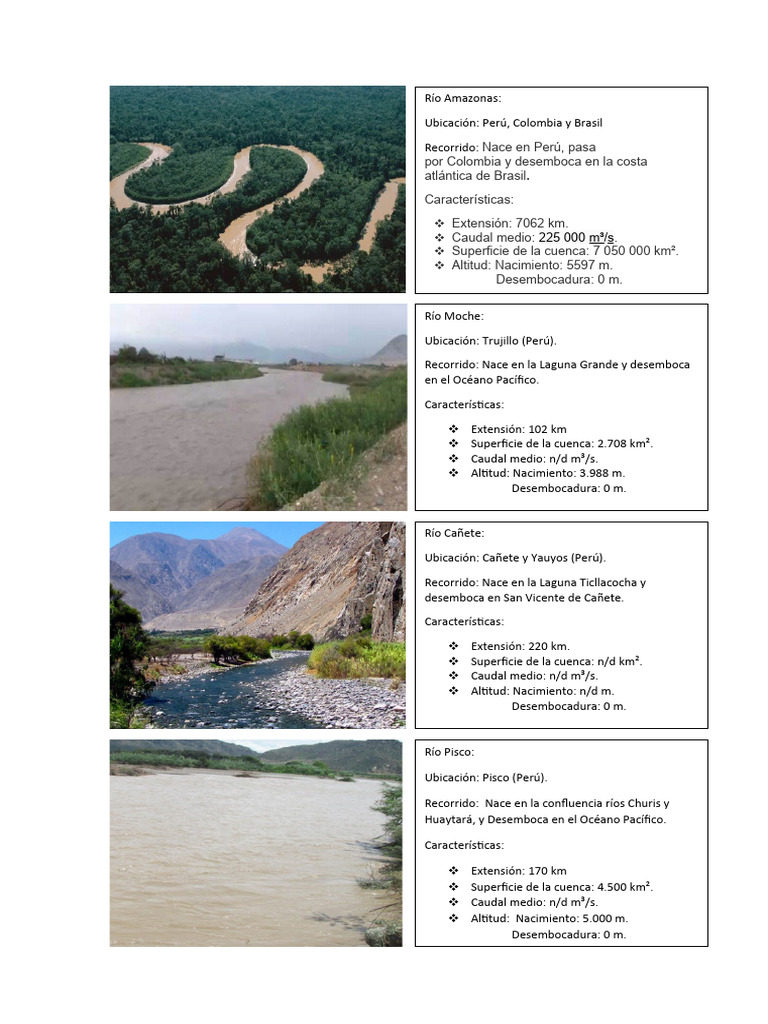Rios Del Peru | PDF | Topografía | Biomas acuáticos