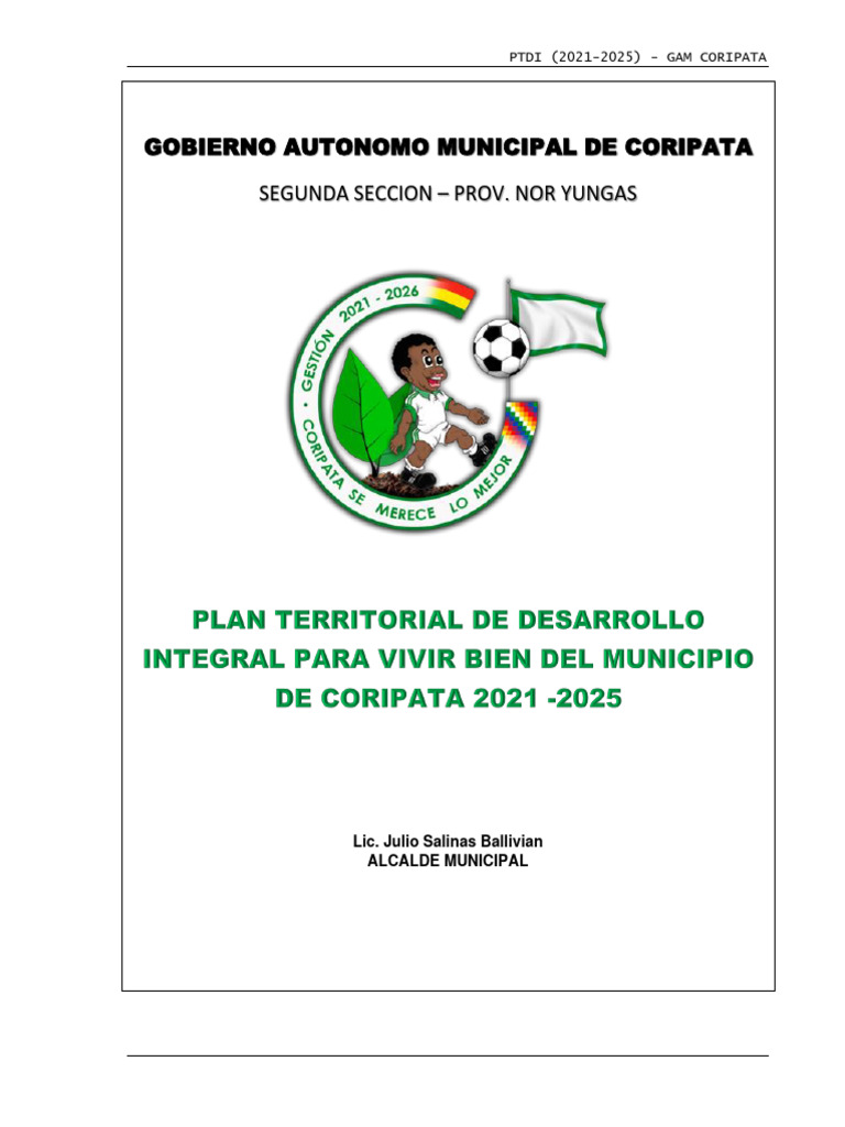 PTDI CORIPATA. Impr.25.08.11.00) .) BASE | PDF | Agricultura | Turismo