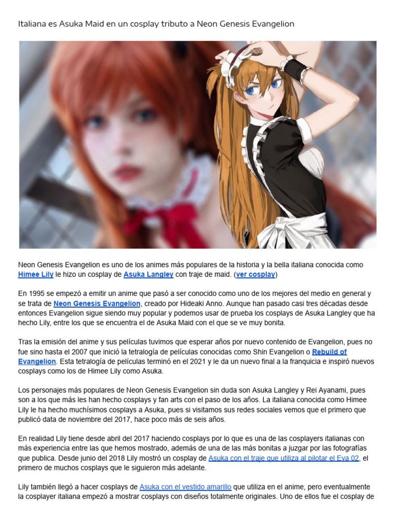 Italiana Es Asuka Maid en Un Cosplay | PDF | Cosplay