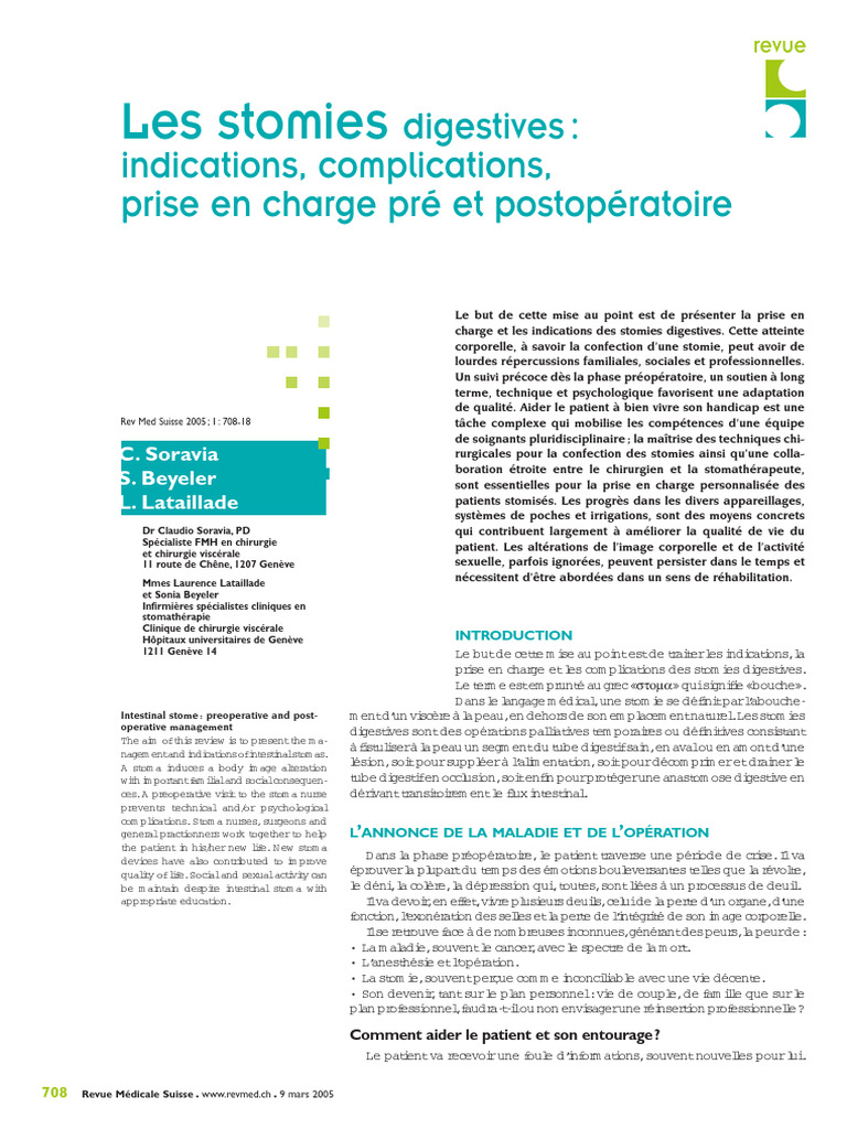 Prise en charge des stomies digestives | PDF | Boisson