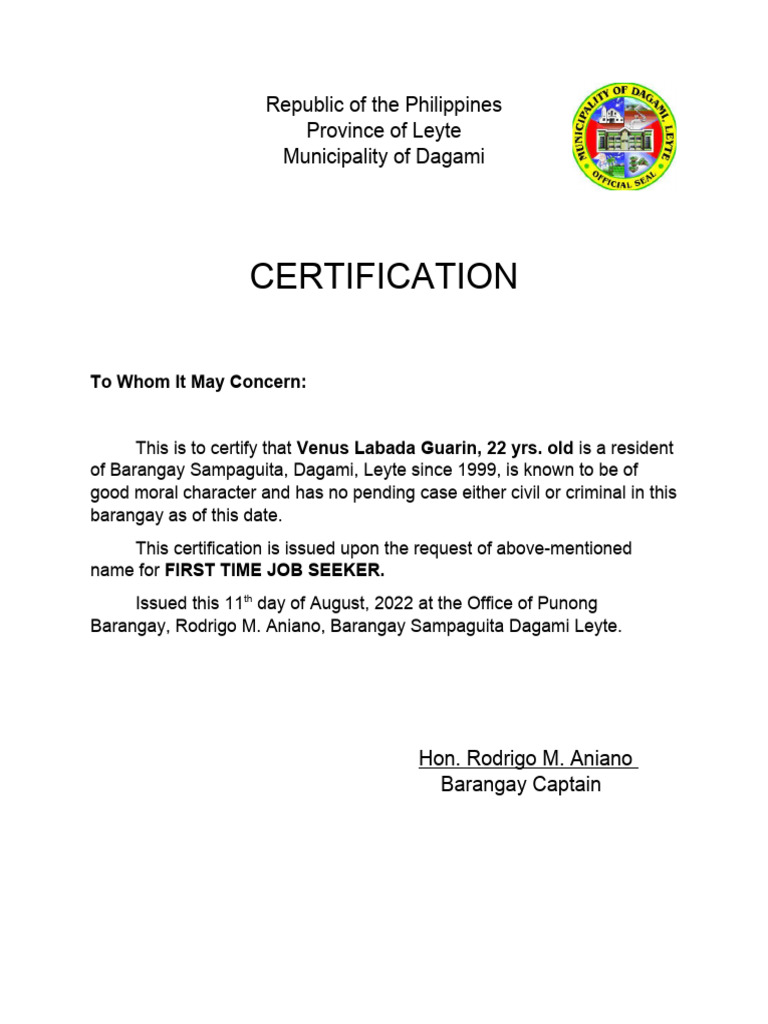 First Time Job Seeker | PDF