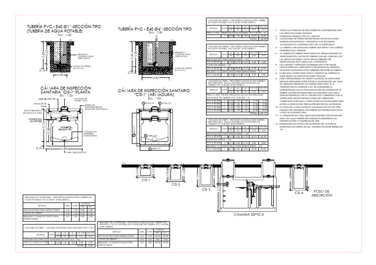 Camara Septica | PDF | Tubería (transporte de fluidos) | Hidrología