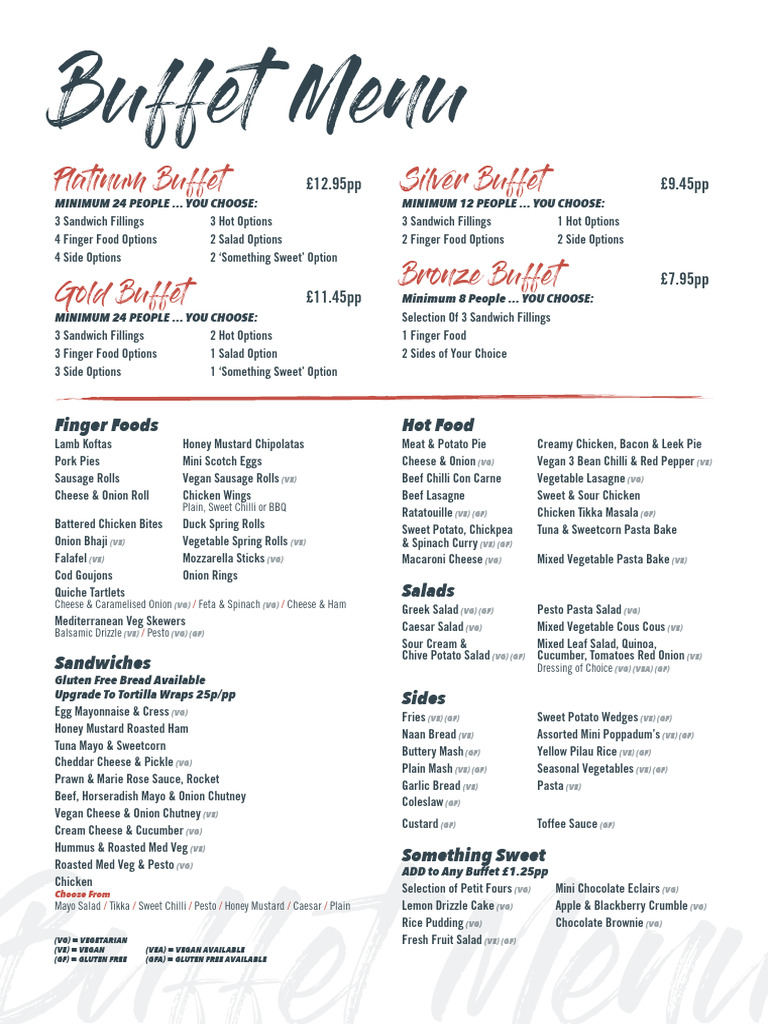 Buffet Menu A4 0622 1 | PDF