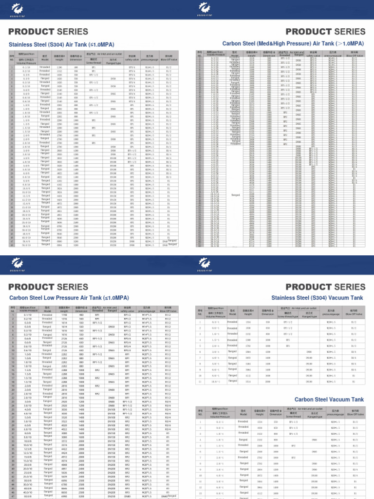 Air Tank Catalog - Compressed | PDF