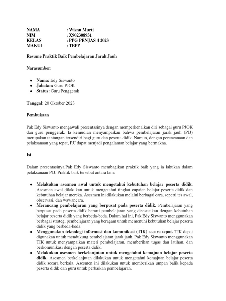 TBPP Elaborasi (T6) | PDF | Karier & Perkembangan