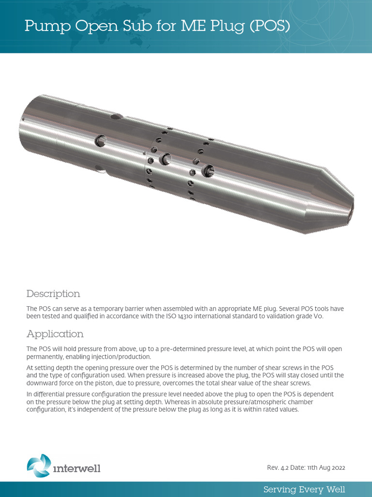 Interwell Pump Open Sub POS Product Sheet Rev 4.2. | PDF