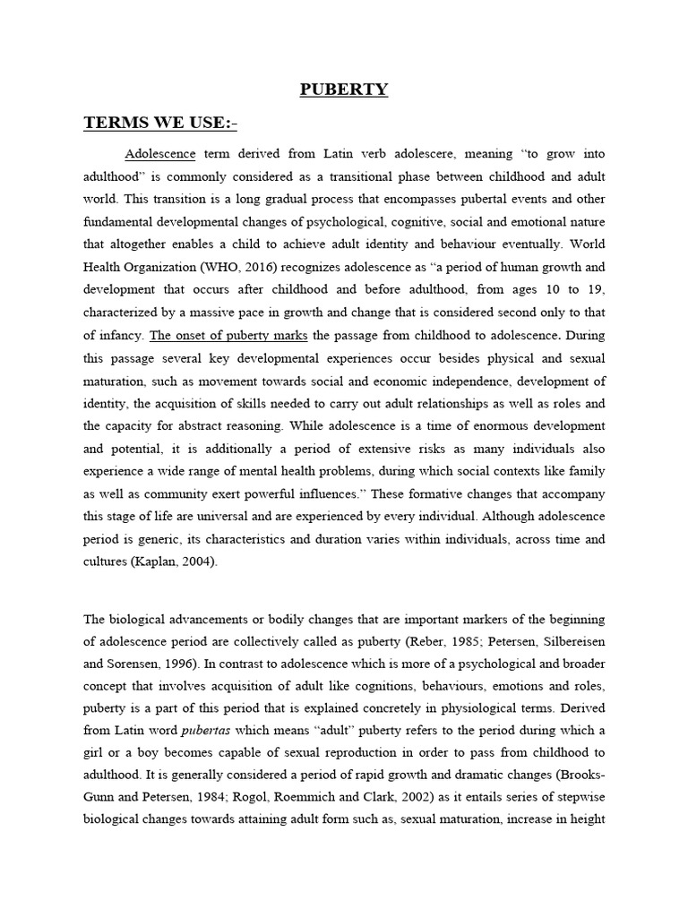 Puberty Notes | PDF