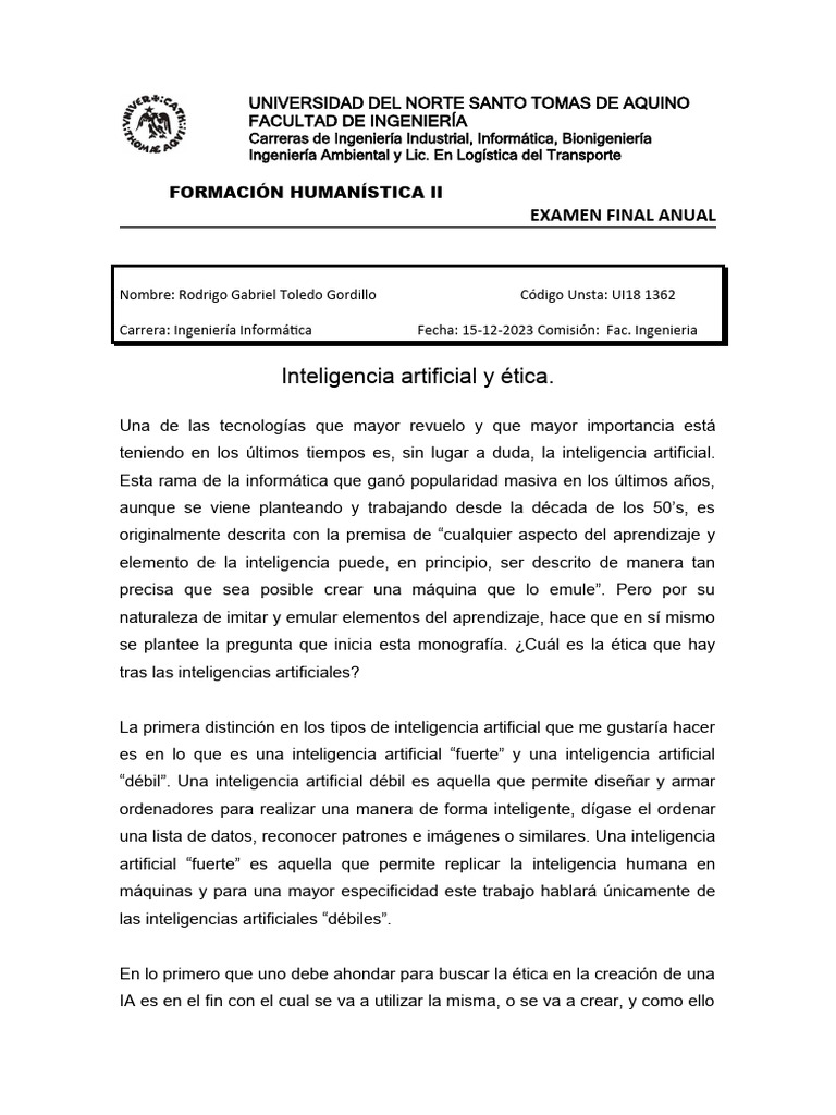 Monografía Rodrigo Gabriel Toledo Gordillo | PDF | Inteligencia ...