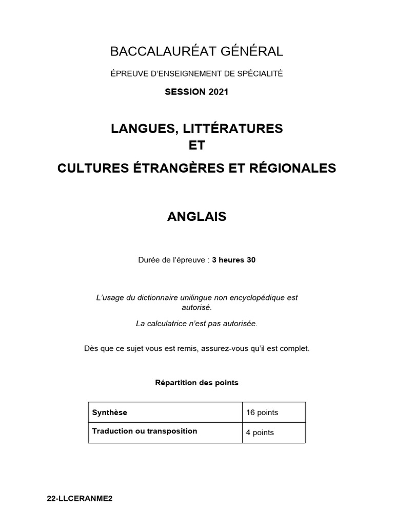 Unit 1 Bac Blanc | PDF