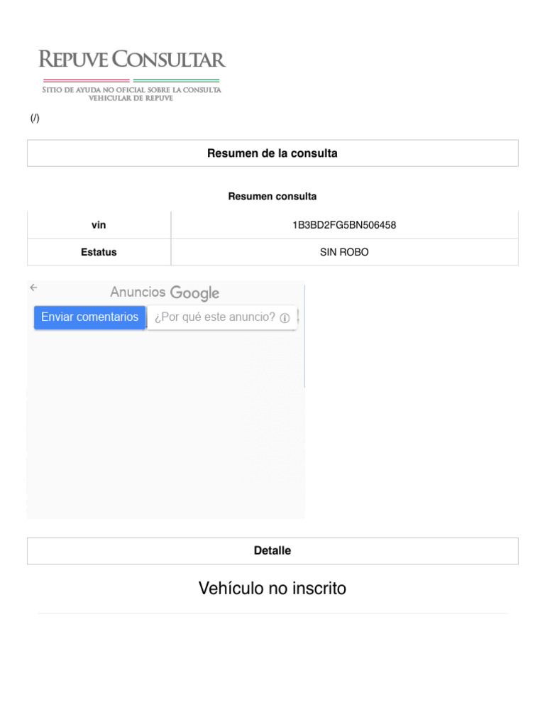 Repuve Consulta: ¿Cómo Saber Si Un Auto o Moto Es | PDF