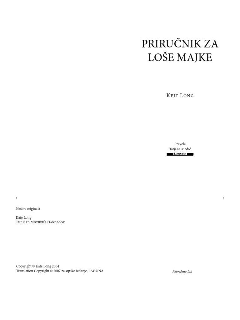 Prirucnik Lose Majke - ODLOMAK | PDF