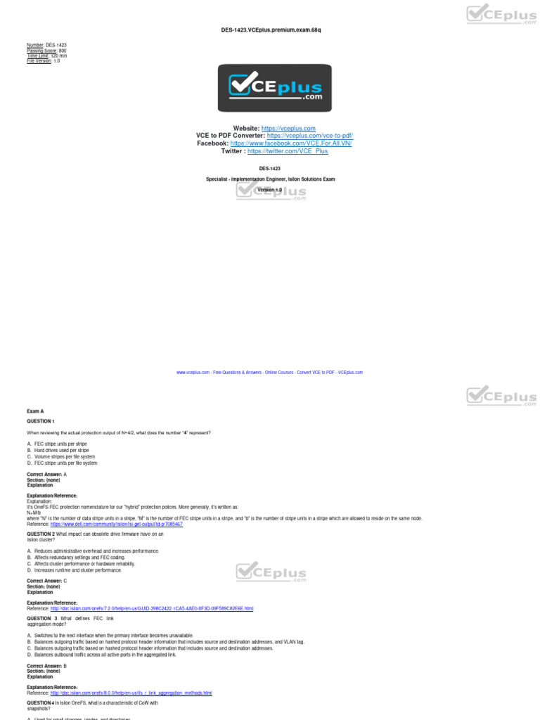 Dell Premium DES-1423 by - VCEplus 68q-DEMO | PDF | Active Directory | Solid State Drive