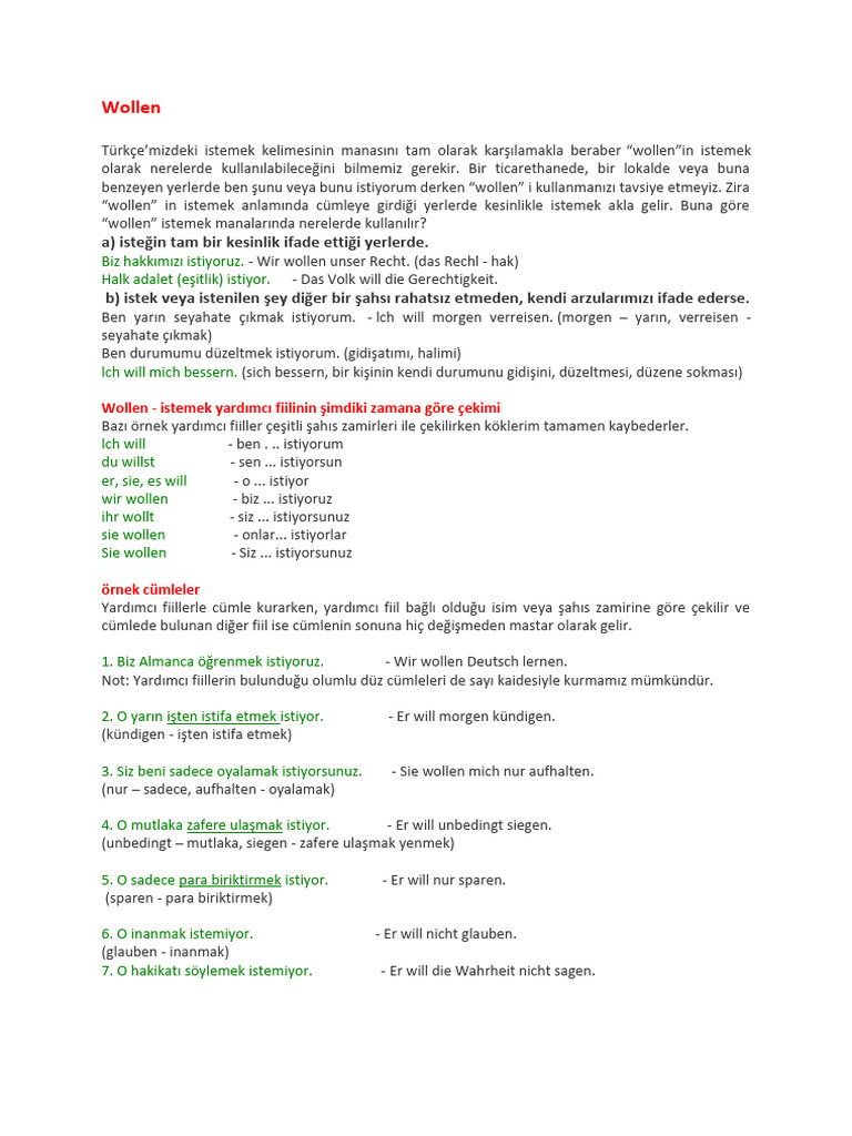 Modal Verben Konu Anlatım | PDF