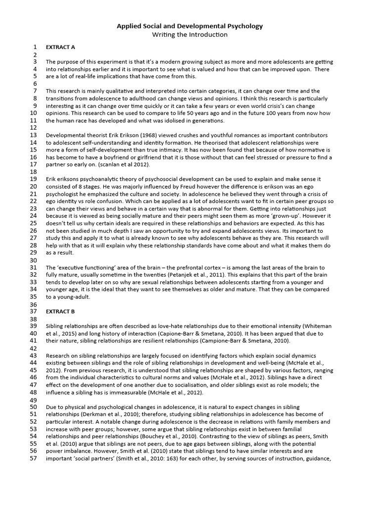Intro Comparison | PDF | Adolescence | Identity (Social Science)