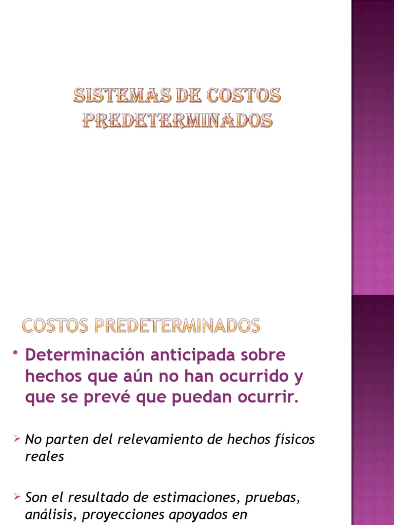 Sistemas de Costos Predeterminados Completo | PDF