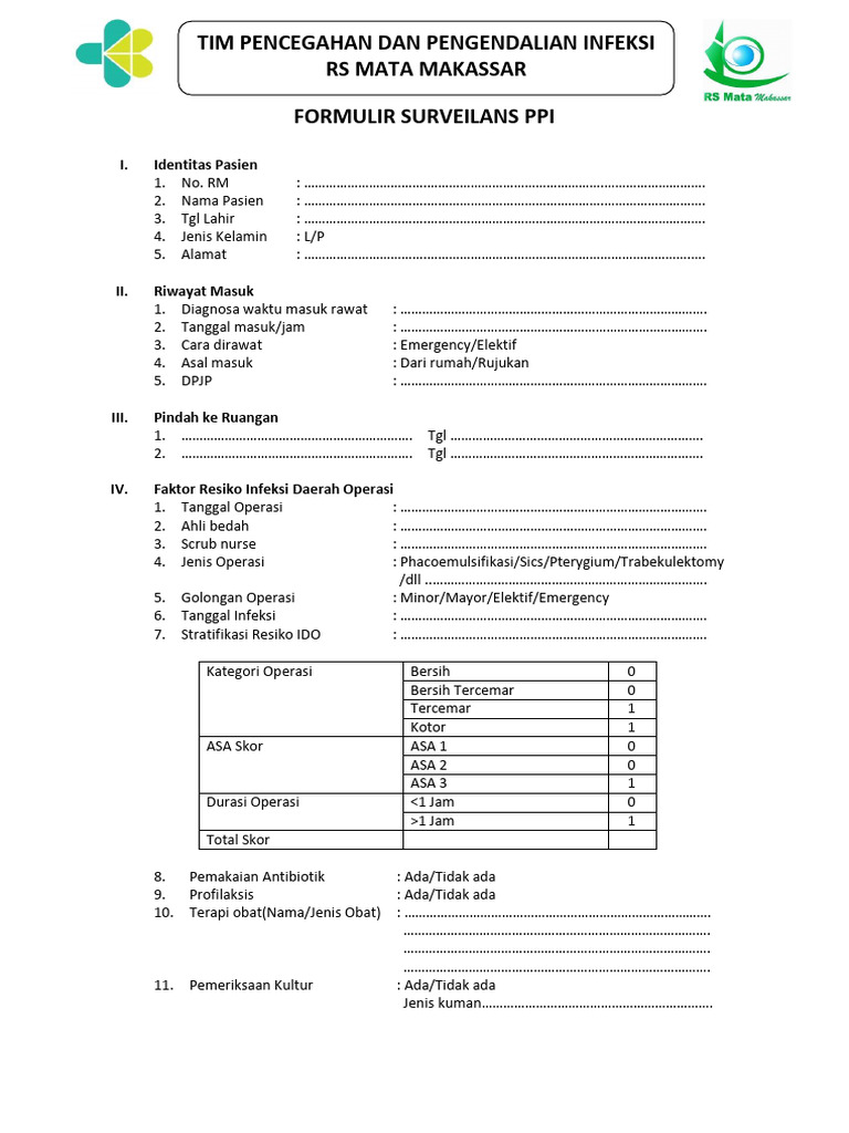 FORMULIR SURVEILANS Fix | PDF