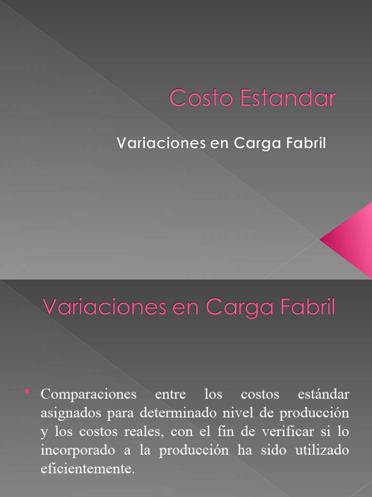 Costo Estandar Carga Fabril | PDF | Sector privado | Dinero