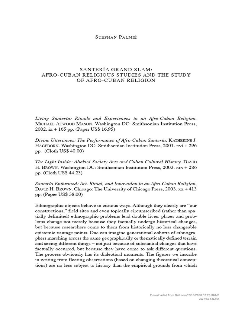 Of Afro Cuban Religion Pdf Santería
