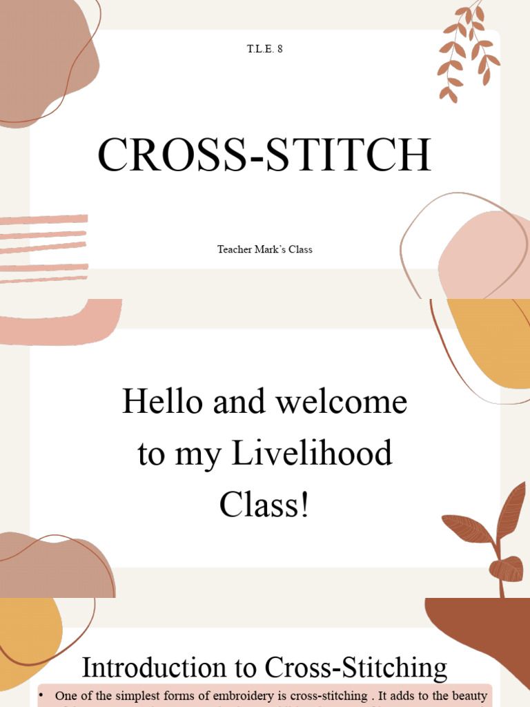 Unit II Tle 8 Cross Stitching | PDF | Embroidery | Textiles