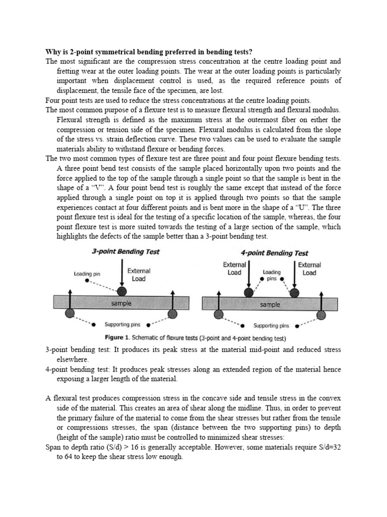 1 Point and 2 Point Bending | PDF | Bending | Stress (Mechanics)