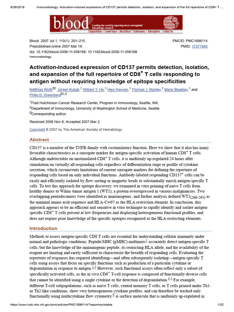 Immunobiology - Activation-Induced Expression of CD137 Permits ...