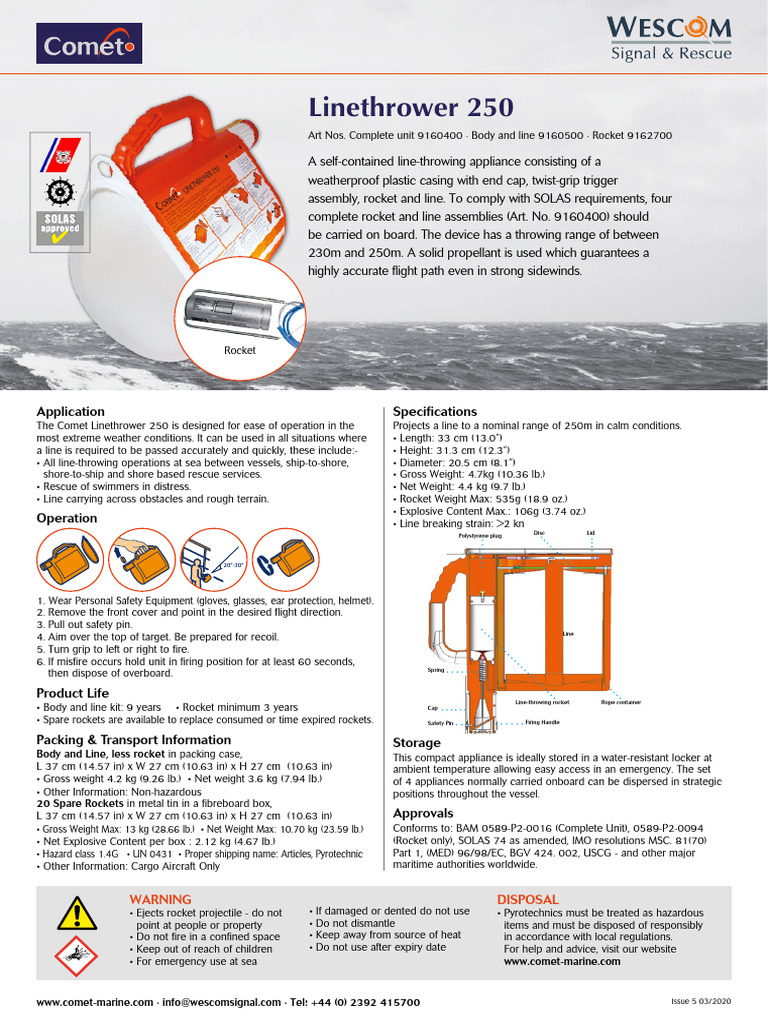 Linethrower 250 2020 Datasheet | PDF