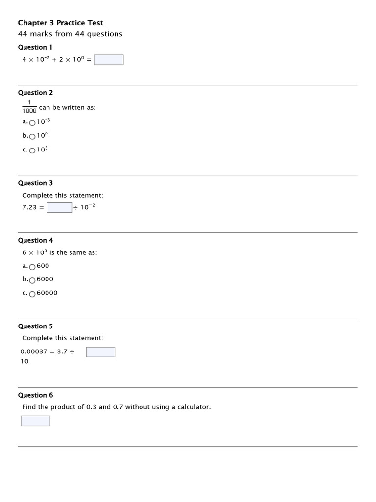 Decimal, Percentage and Rounding Test Math | PDF | Multiplier ...