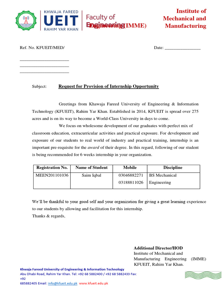 Intership Letter | PDF