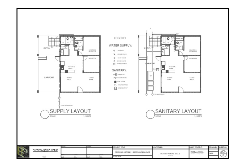 8 Supply and Sanitary Layout | PDF | Sewerage | Environmental Engineering