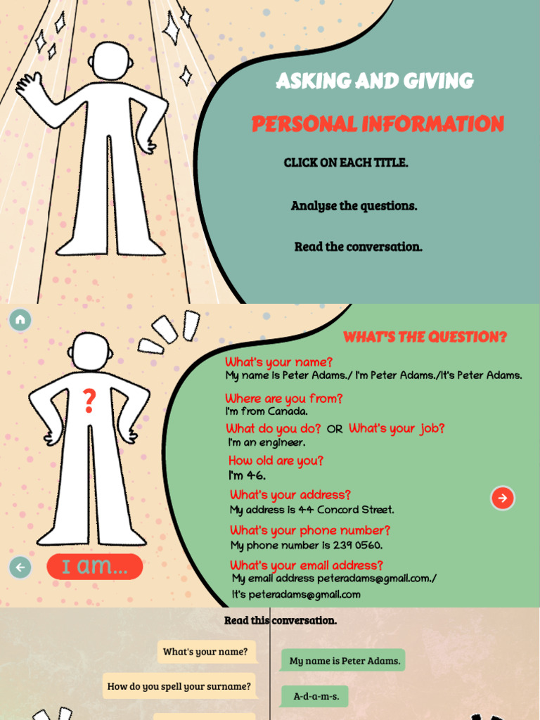 Personal Information Conversation Guide | PDF