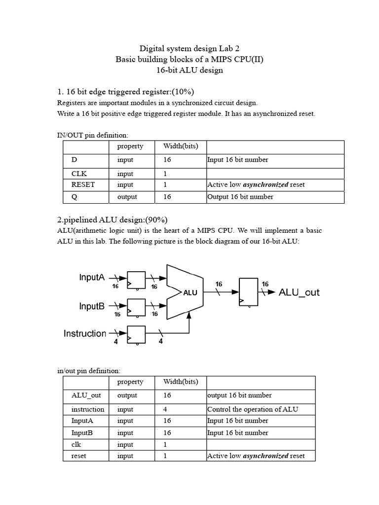 Digital System Design Lab2 | PDF