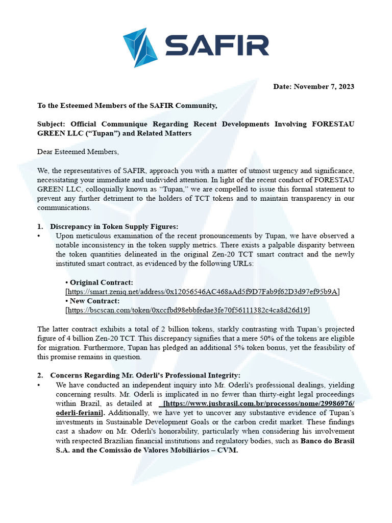 Tupan Annoucement | PDF