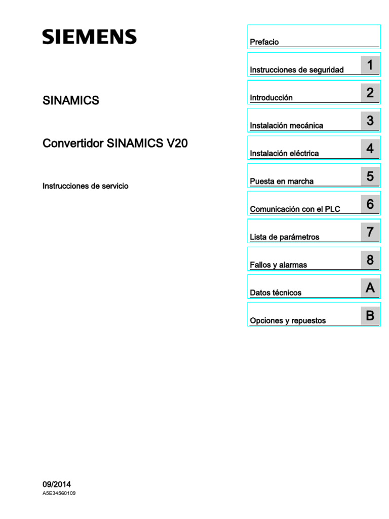 Sinamics v20 | PDF | Descarga electrostática | Conector eléctrico
