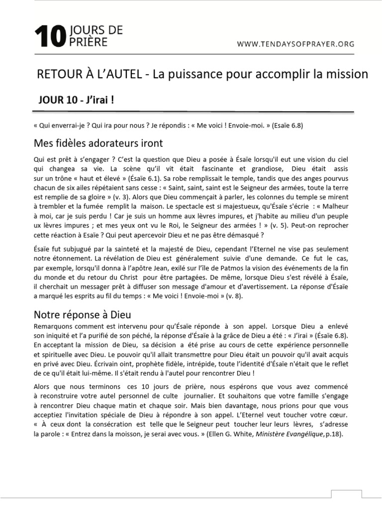 2023 10 Jours De Priere Jour 10 Pdf