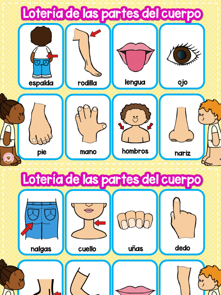 Lotería - Partes Del Cuerpo - Educadorassos | PDF | Estudios de idiomas ...