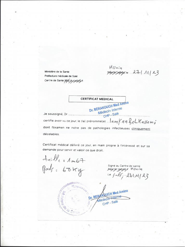 Certificat Medical | PDF
