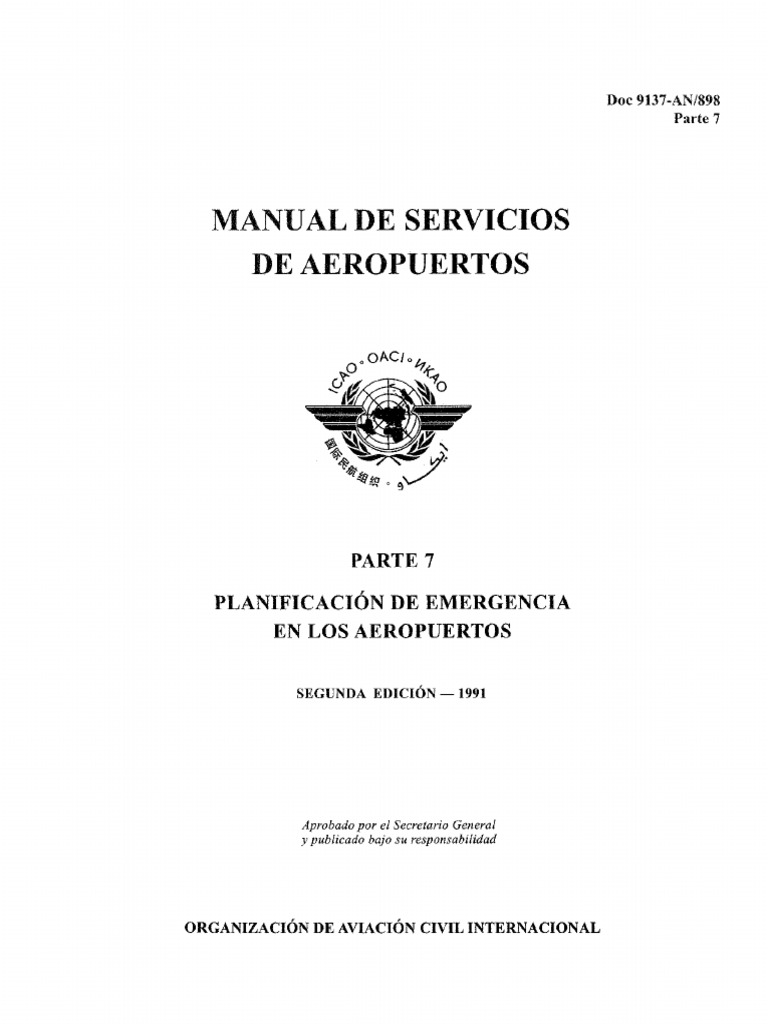 OACI 9137 Parte 7 PEA (1991) | PDF | Aeropuerto | Emergencia