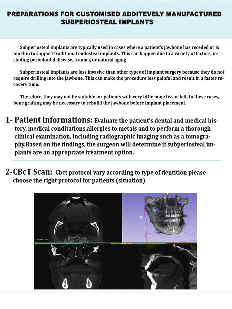Custom Subperiosteal Implant Preparation | PDF