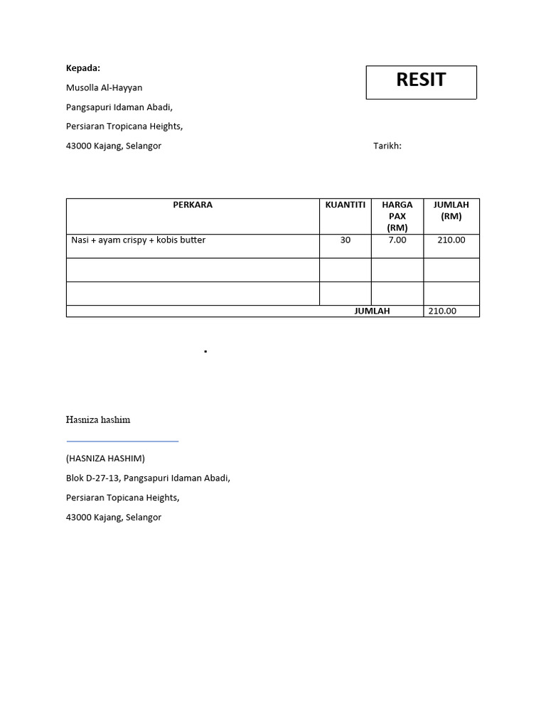 Contoh RESIT IFTAR | PDF