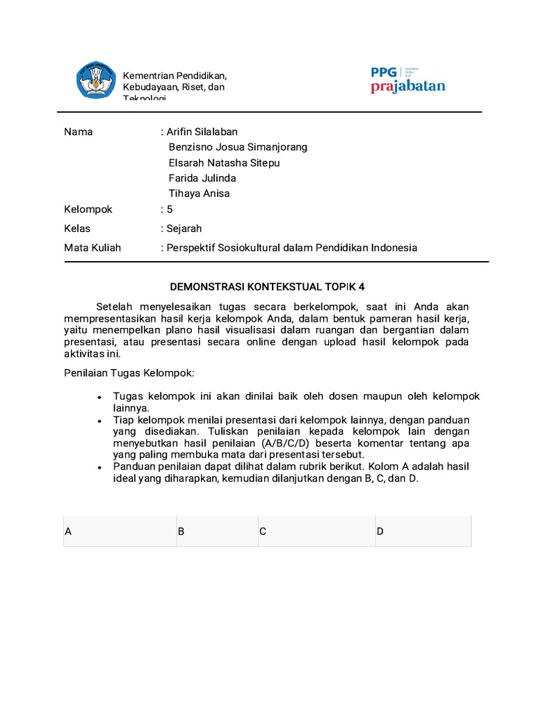 Demonstrasi Kontekstual Topik 4 Sosiokultural | PDF