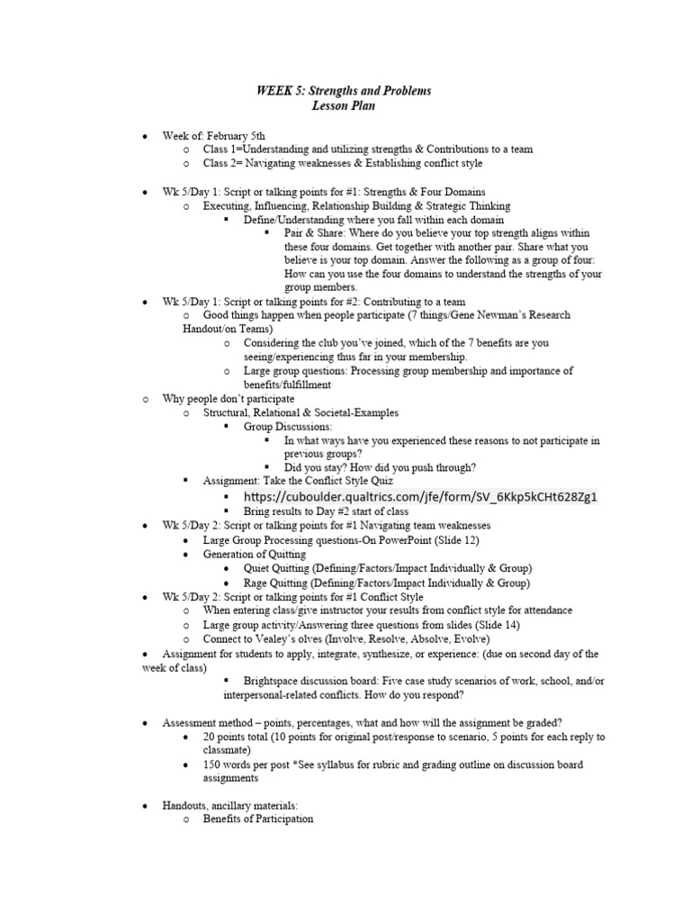 2200 Lesson Plan WK 5 | PDF | Psychological Concepts | Human Communication