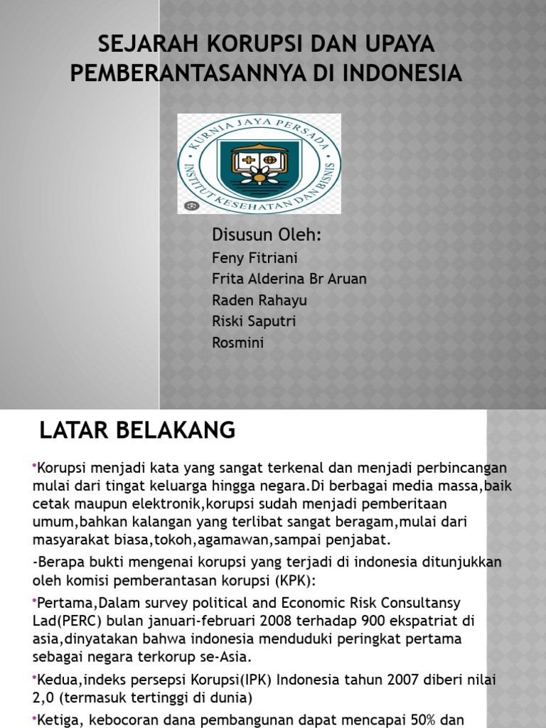 Sejarah Korupsi Dan Upaya Pemberantasannya Di Indonesia | PDF | Politik