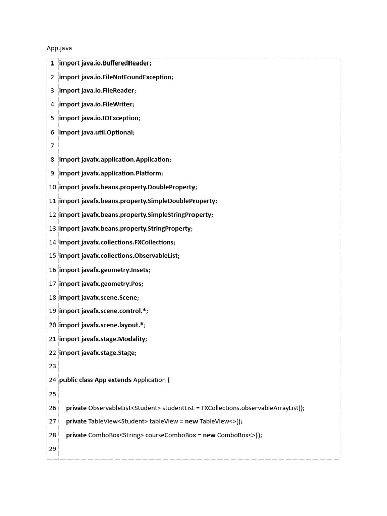 Student Management System (JavaFX Application) | Download Free PDF | Java (Programming Language ...