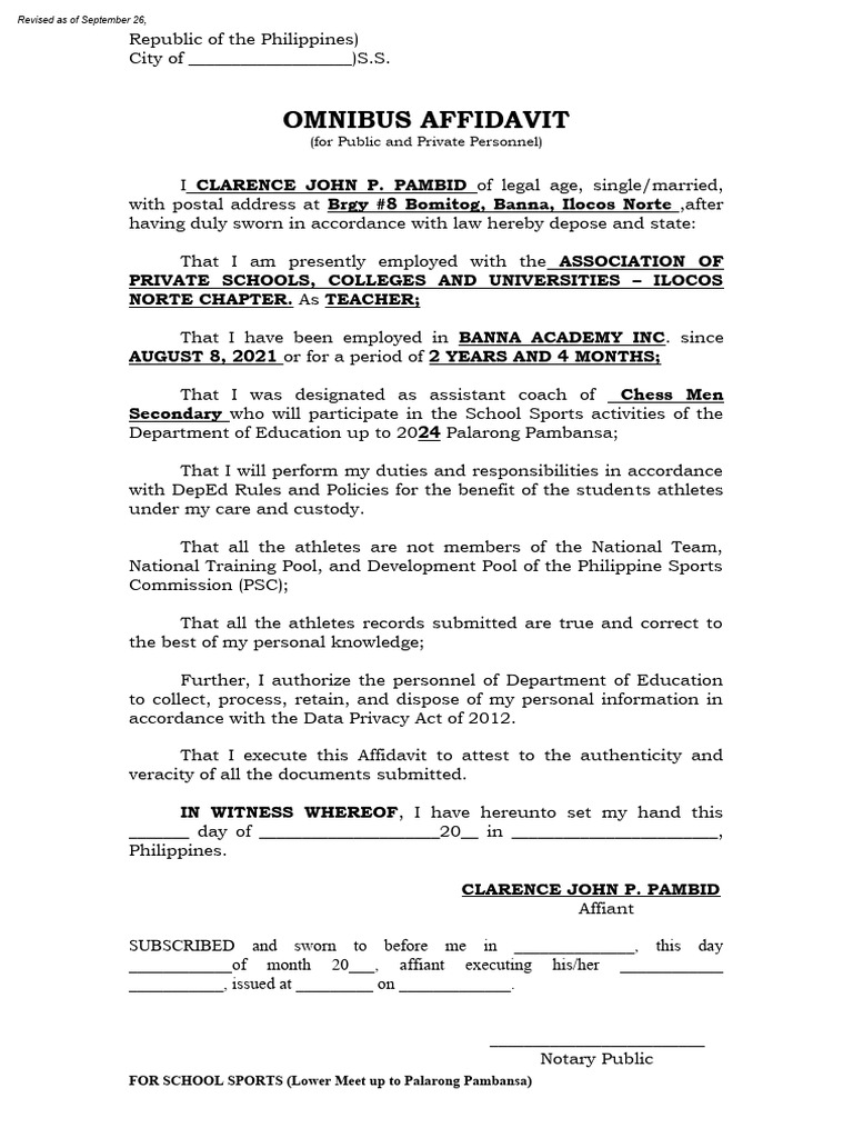 2023 Omnibus-Affidavit | PDF | Affidavit | Public Law